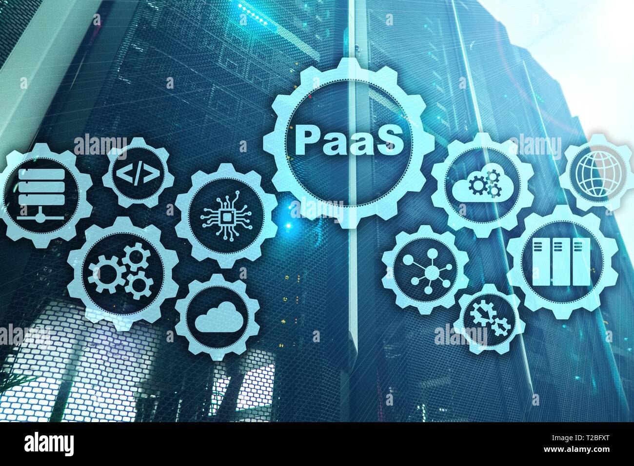 Platform as a service PaaS - cloud computing services concept. Server ...