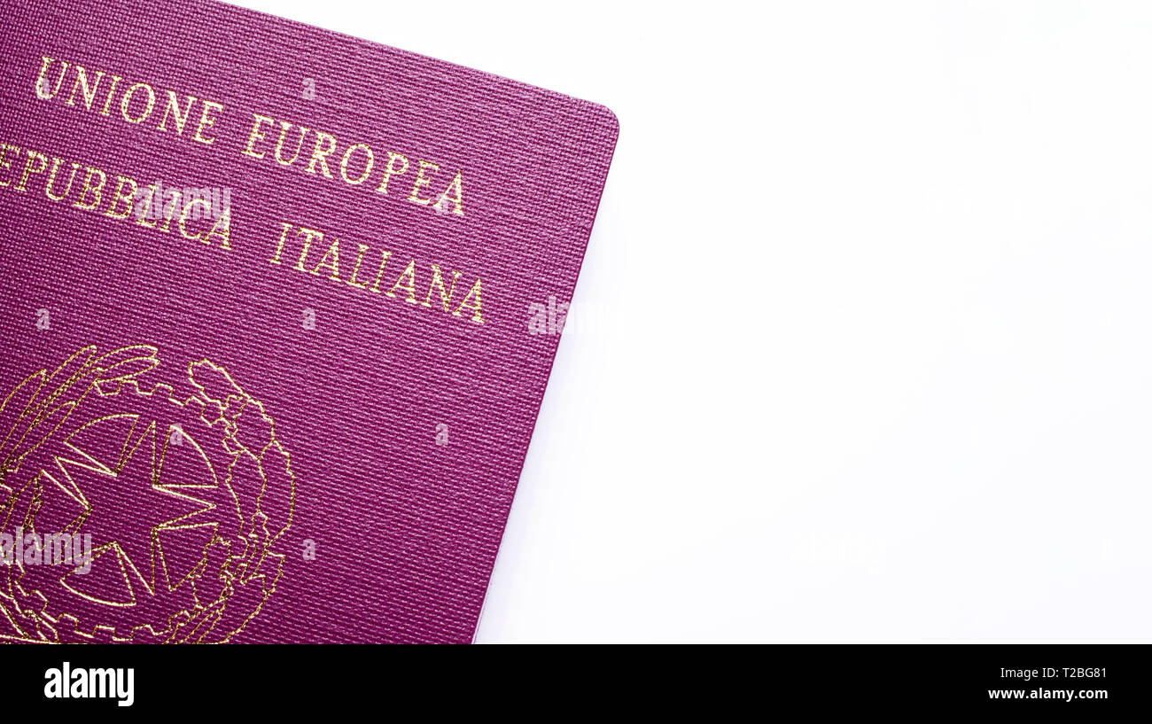 italian passport isolated on white background Stock Photo - Alamy