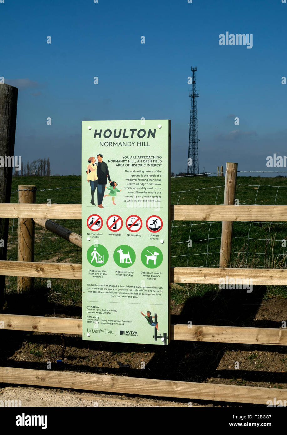 Normandy Hill sign, Houlton, Rugby, Warwickshire, UK Stock Photo - Alamy