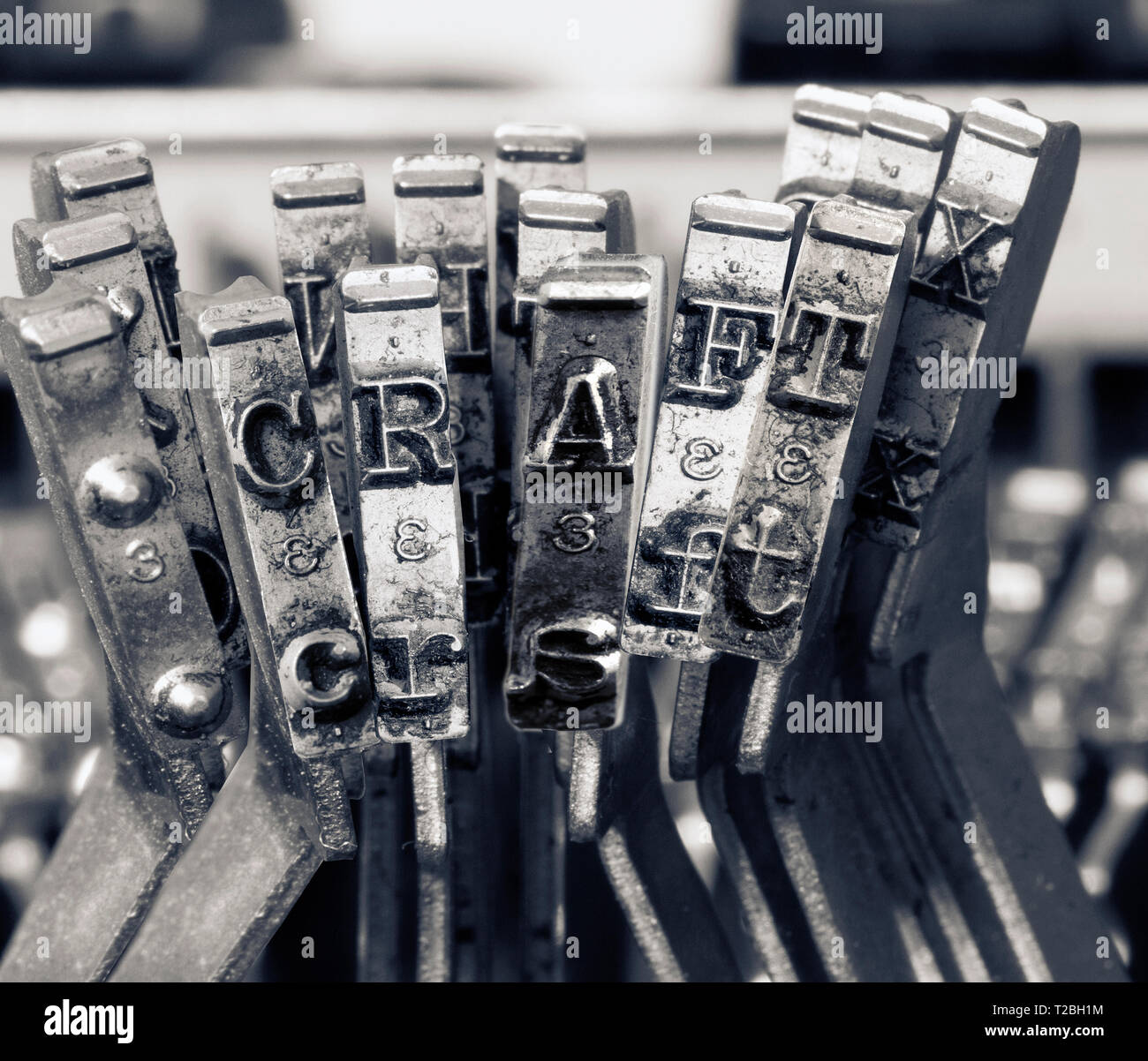 the word CRAFT with old typwriter keys monochrome Stock Photo - Alamy