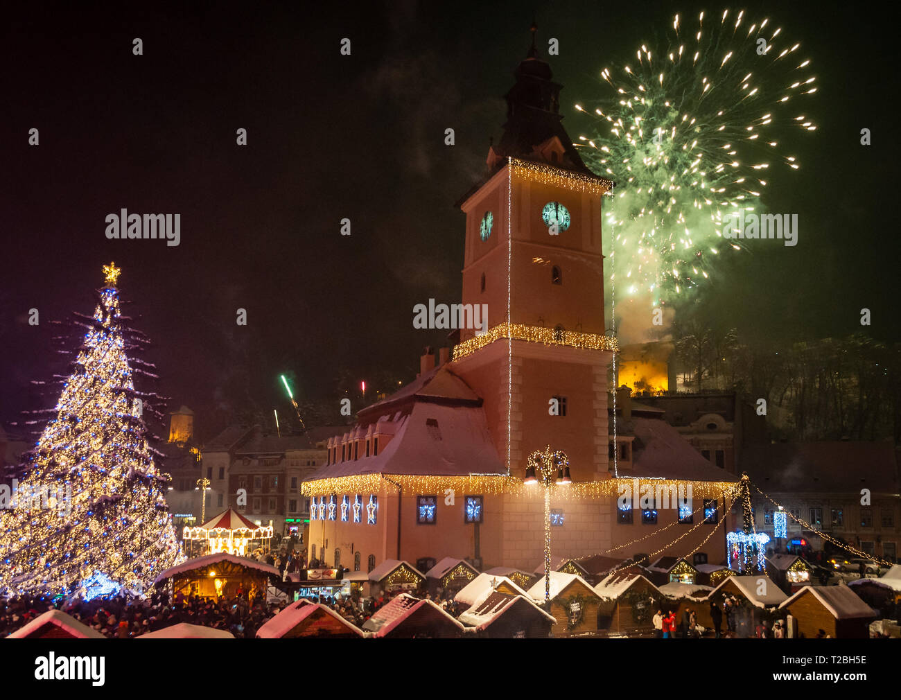 Brasov christmas tree hi-res stock photography and images - Alamy