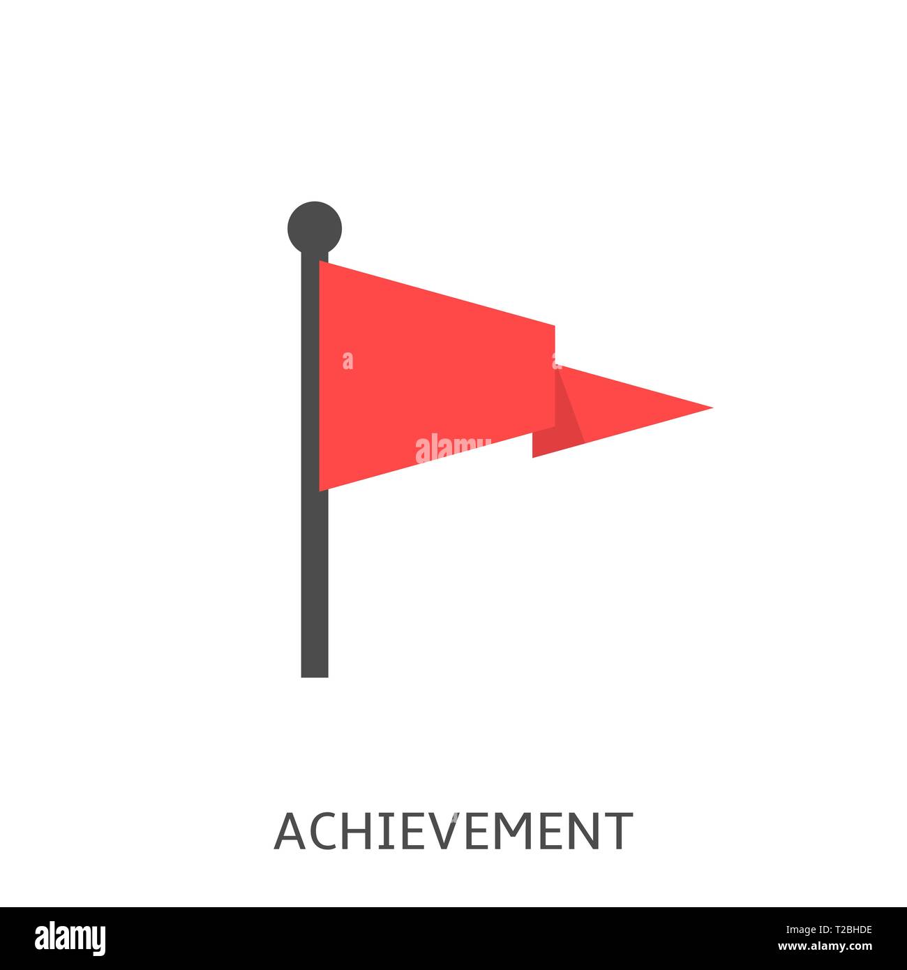 Achievement. Red flag isolated, business achievement concept Vector ...