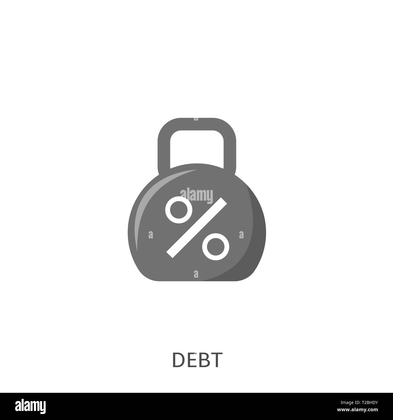 Debt. Weight icon with percent sign, financial problem concept Vector ...
