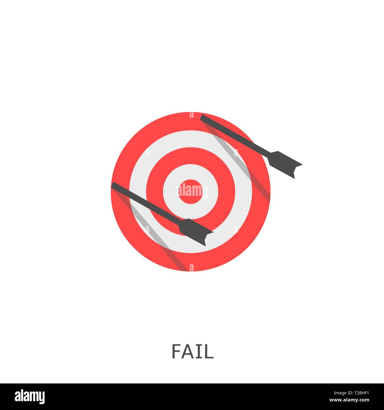 Fail. Arrows with miss archery target, Vector illustration Stock Vector ...