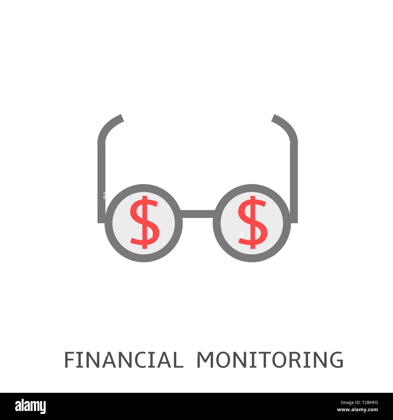 Financial monitoring. Glasses with dollar sings Vector illustration ...