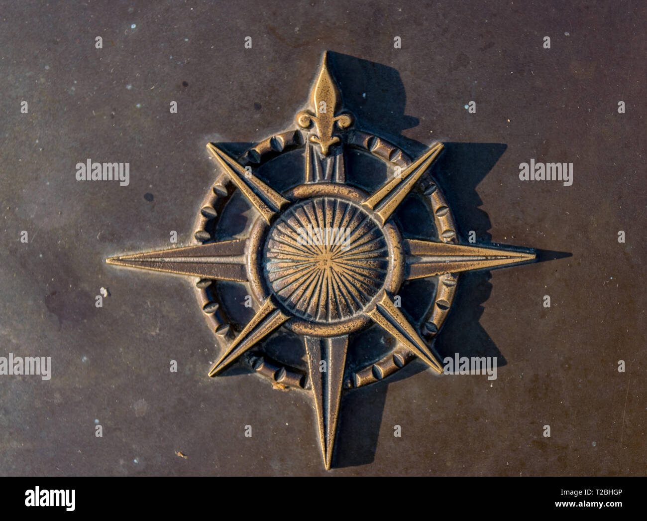 Nessebar, Bulgaria - 7 Sep 2018: Part of a Miniature metal map of the ...