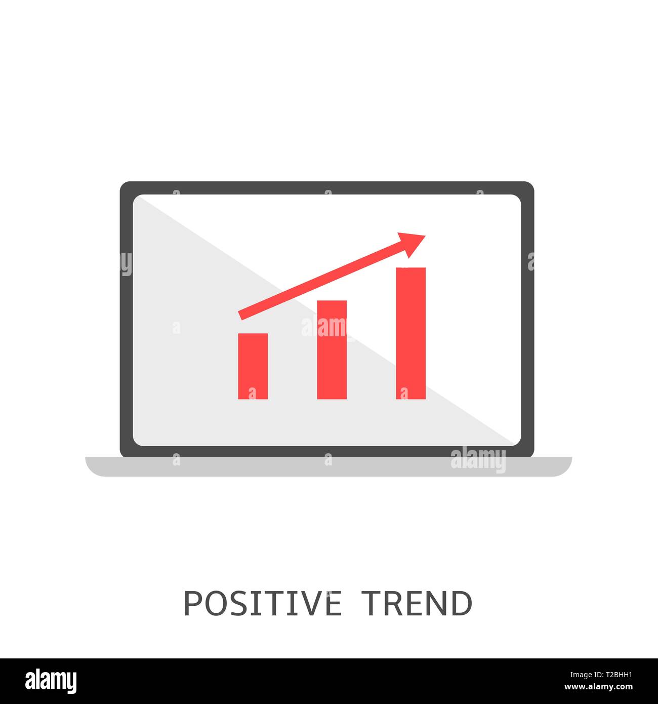 Positive trend. Business success concept, red arrow sign graph on the ...