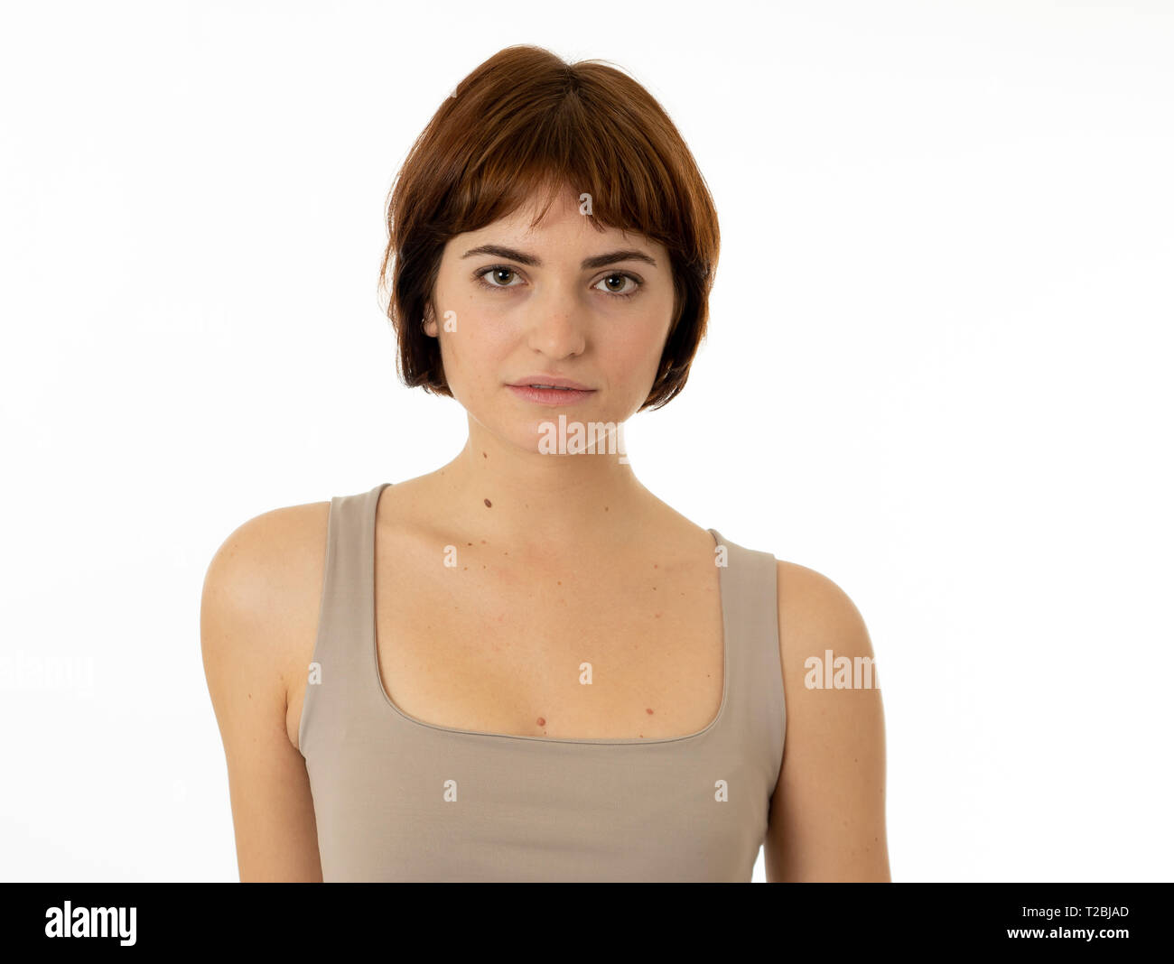 Stern face woman hi-res stock photography and images - Alamy