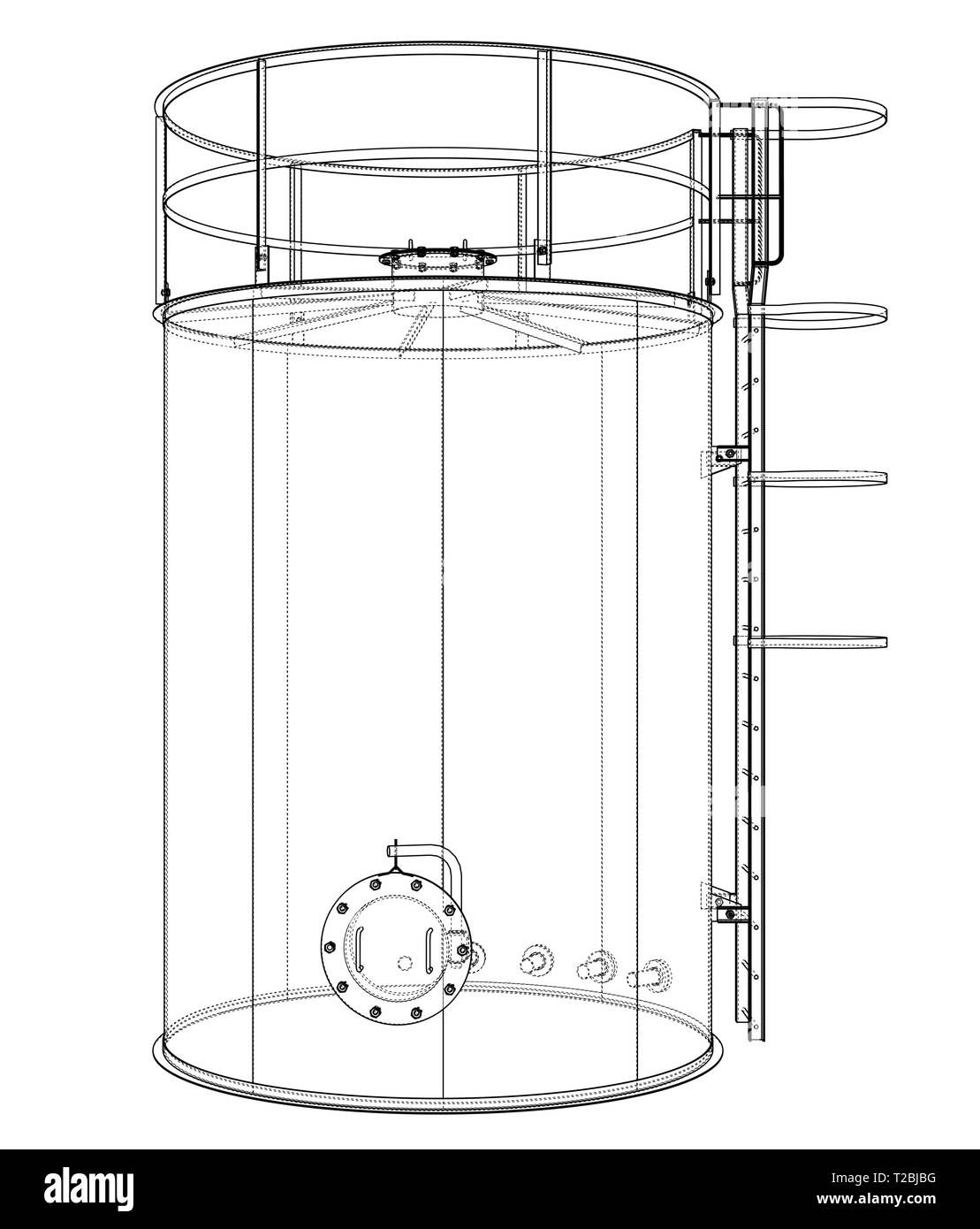 Oil tank outline. Vector rendering of 3d Stock Vector Image & Art - Alamy