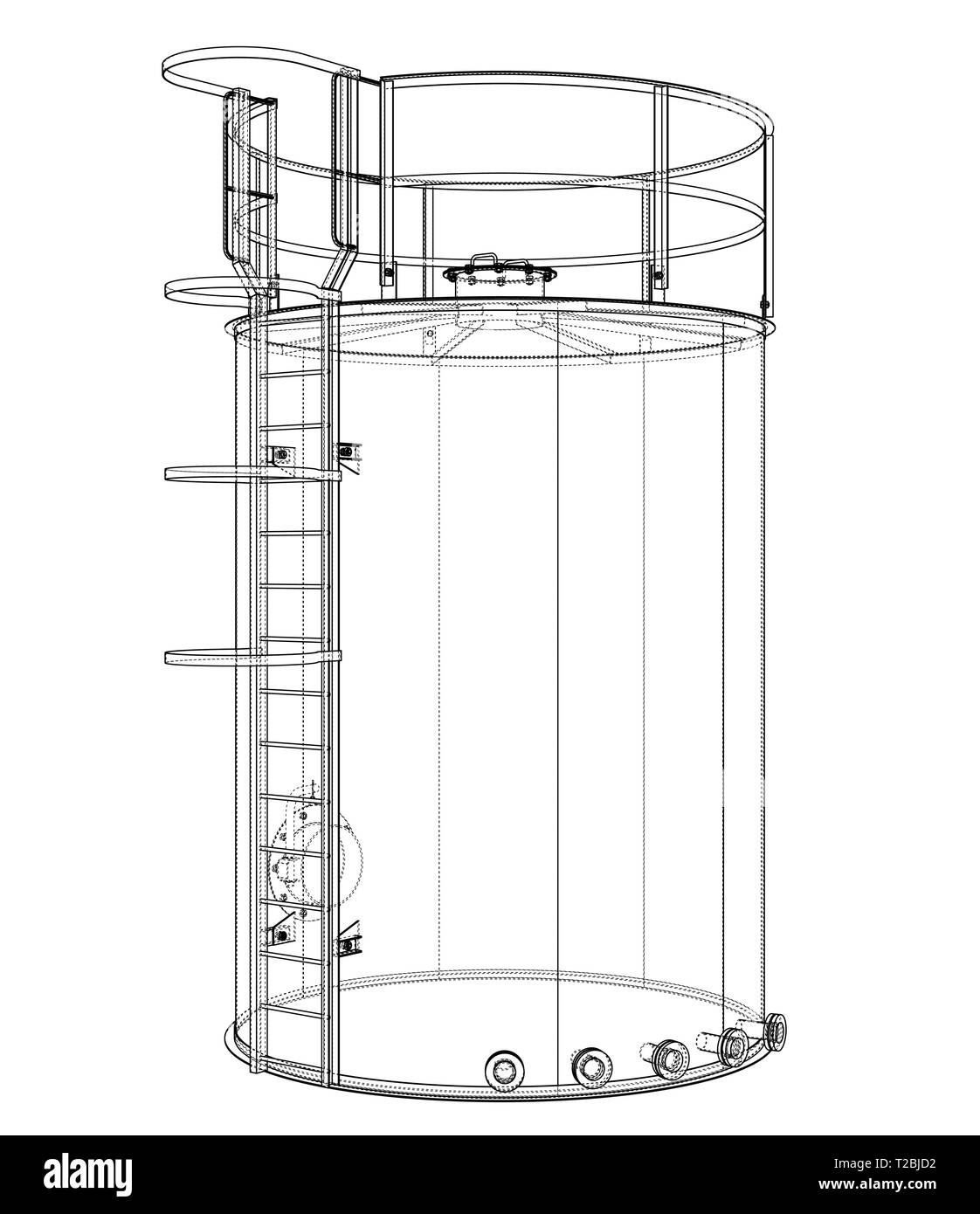 Oil tank outline. Vector rendering of 3d Stock Vector Image & Art - Alamy