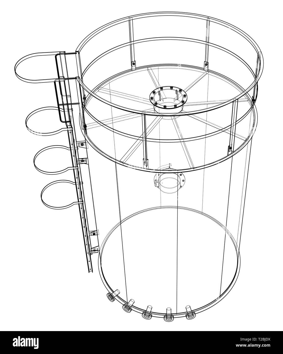 Oil tank outline. Vector rendering of 3d Stock Vector Image & Art - Alamy