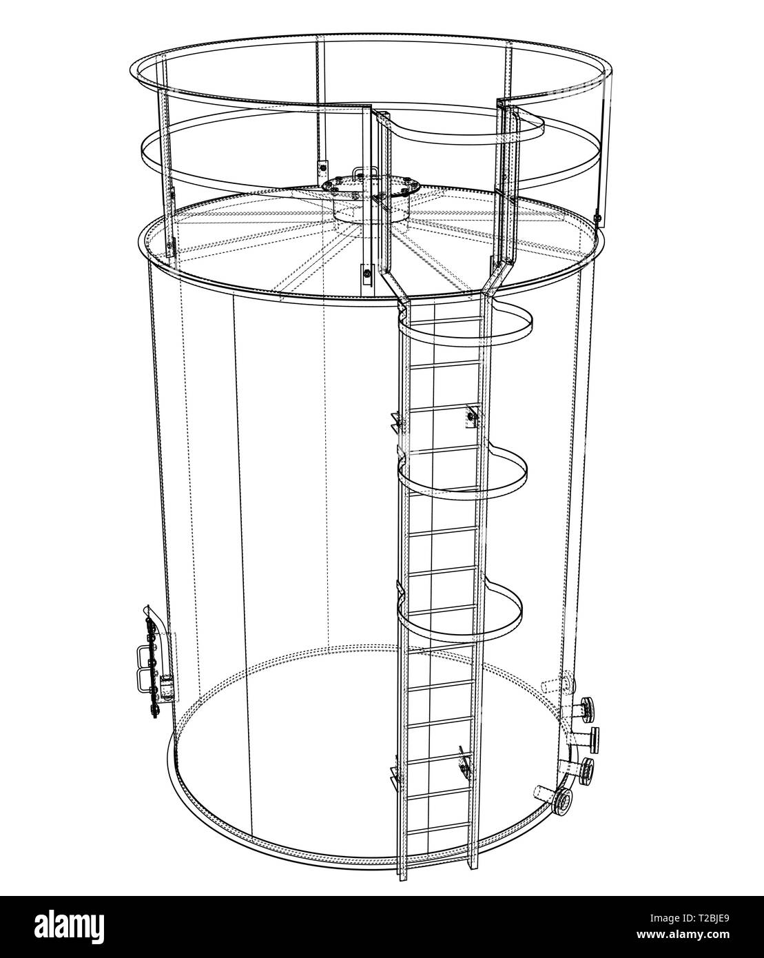 Oil tank outline. Vector rendering of 3d Stock Vector Image & Art - Alamy