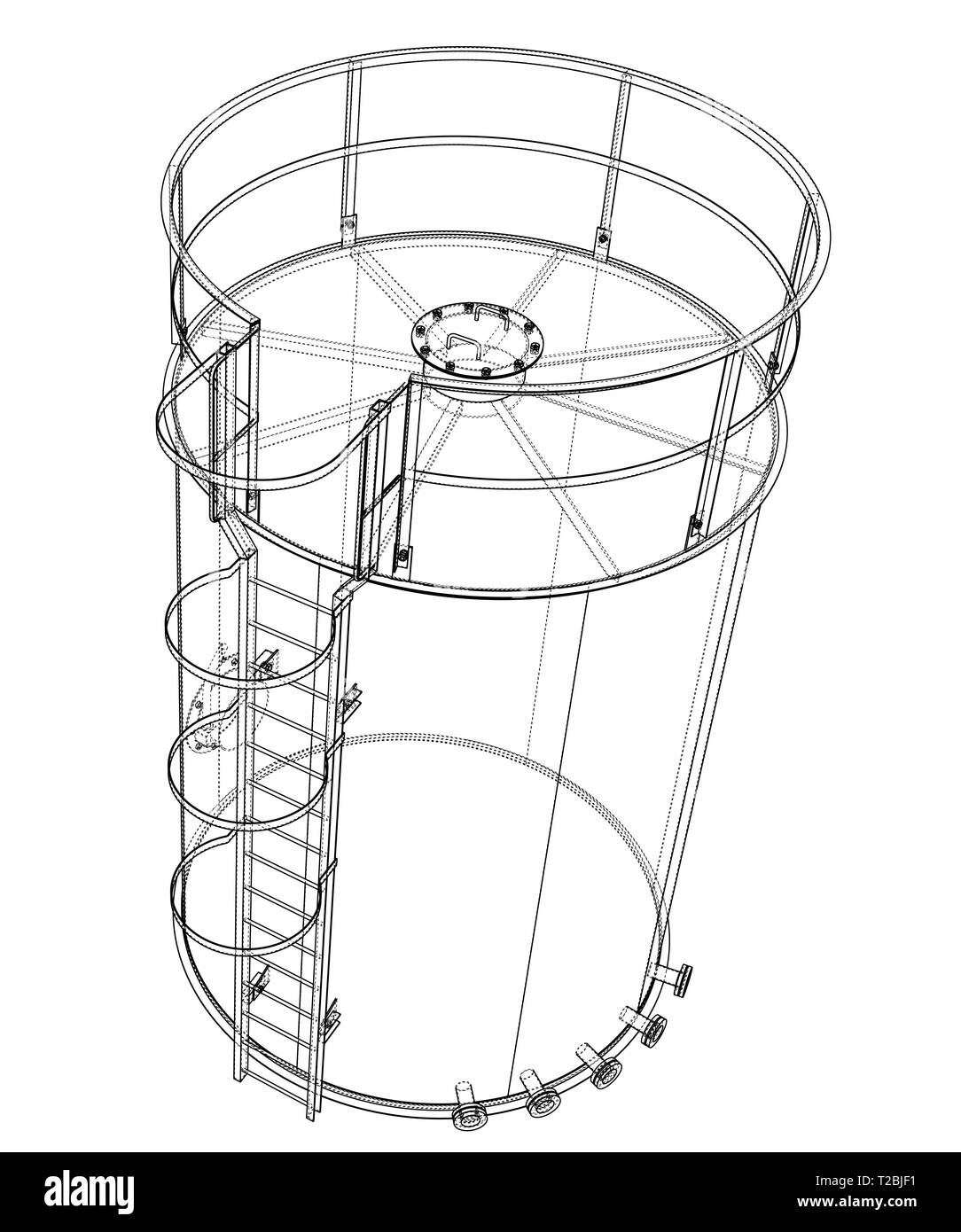 Oil tank outline. Vector rendering of 3d Stock Vector Image & Art - Alamy