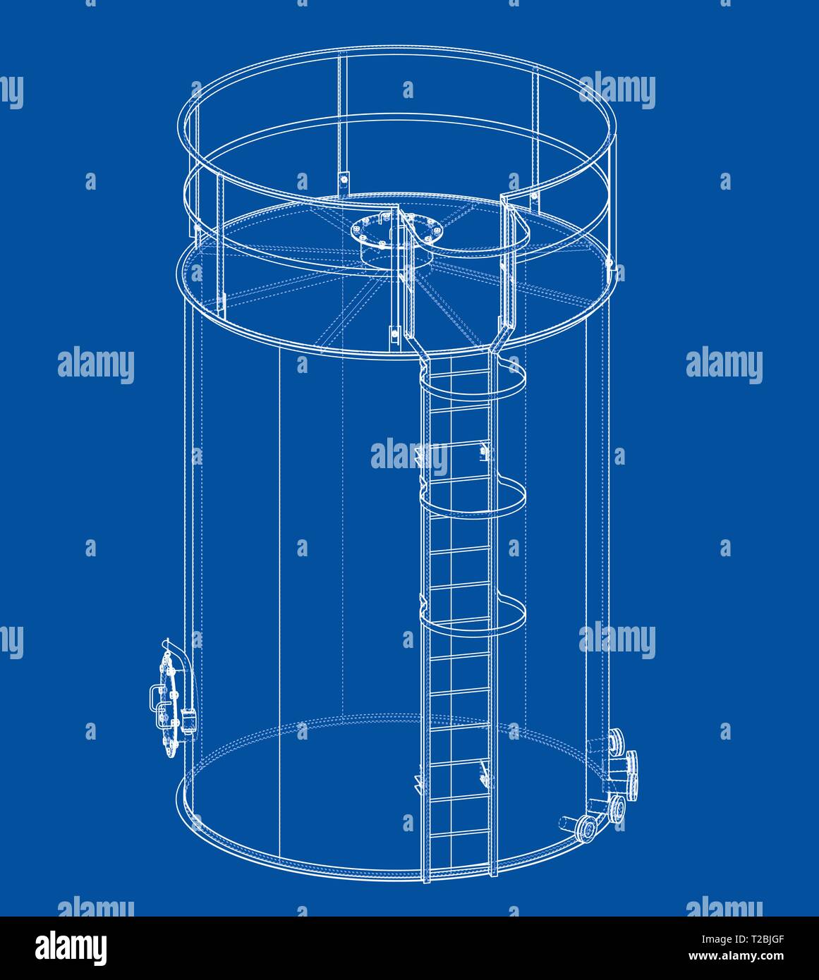 Oil tank outline. Vector rendering of 3d Stock Vector Image & Art - Alamy