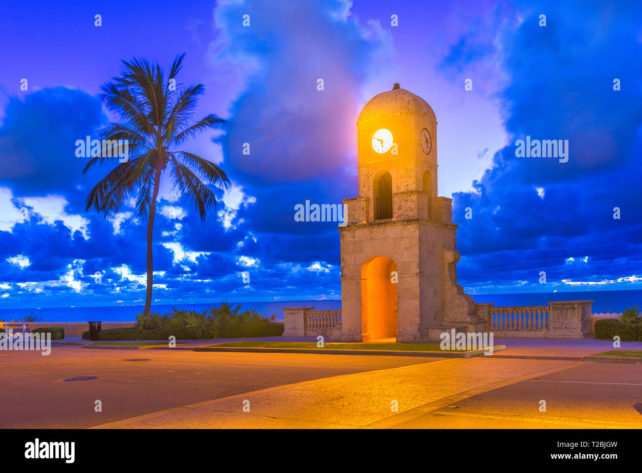West Palm Beach, Florida, USA at the beach clock tower Stock Photo - Alamy