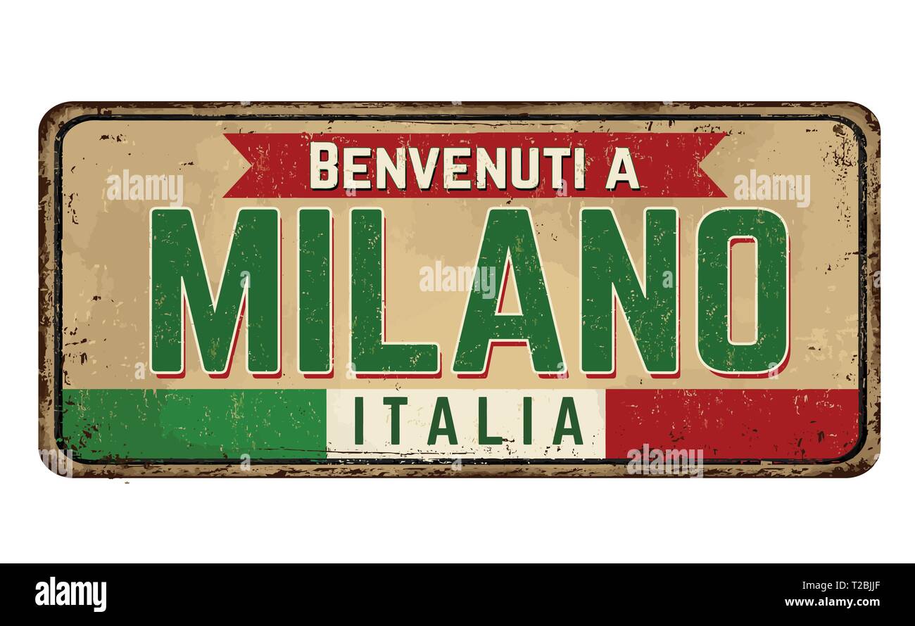 Vintage retro travel poster milano Stock Vector Images - Alamy