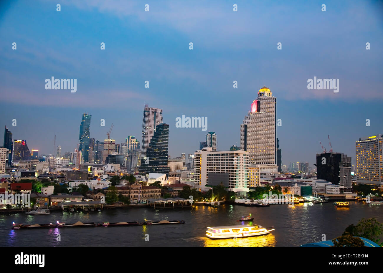 Bangkok night bird eye view Stock Photo - Alamy