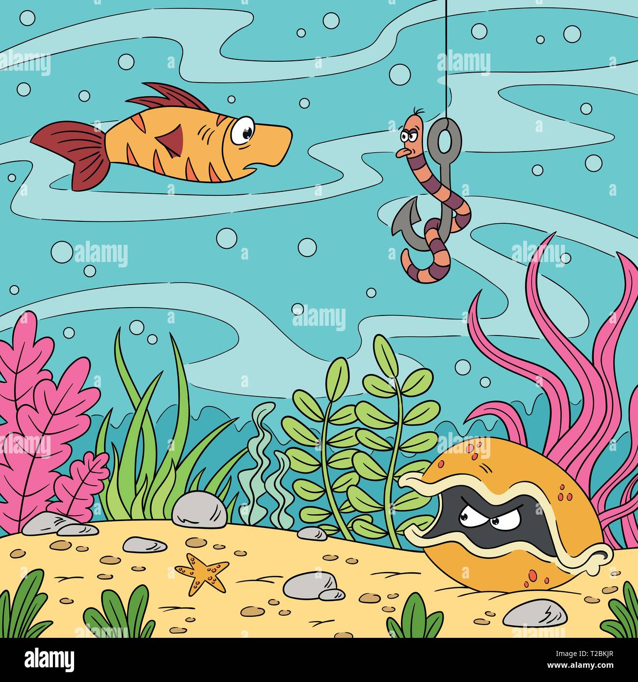 Underwater Cartoon Drawings Cartoon Submarine Under The Sea. Small