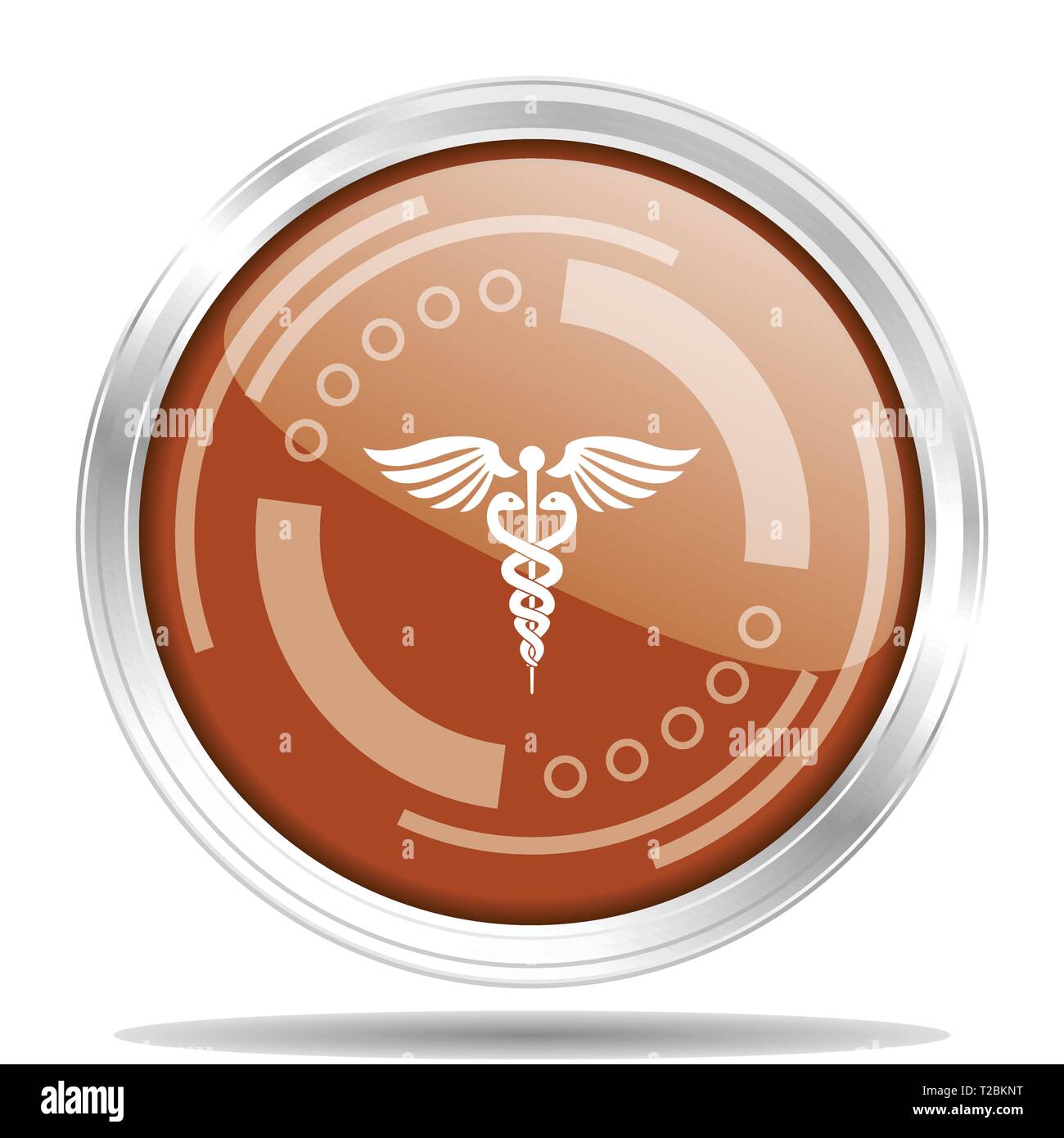 Emergency silver metallic chrome border round web icon, vector ...