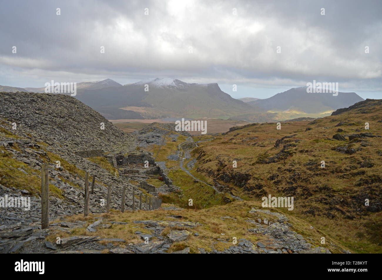 Nantlle Ridge and Mynydd Mawr viewed from deviated trail off the Rhyd ...