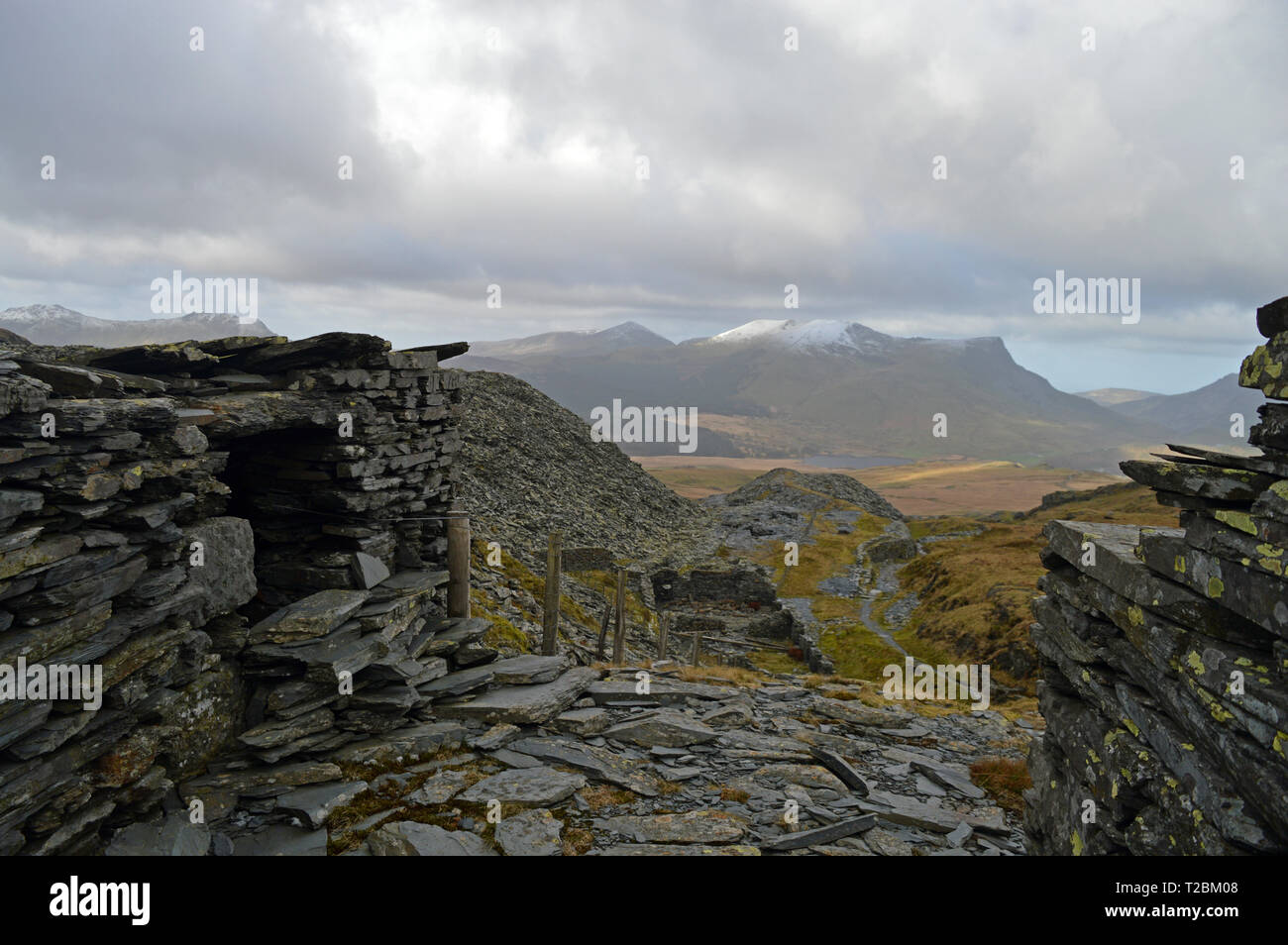 Nantlle Ridge viewed from deviated trail off the Rhyd Ddu path ...