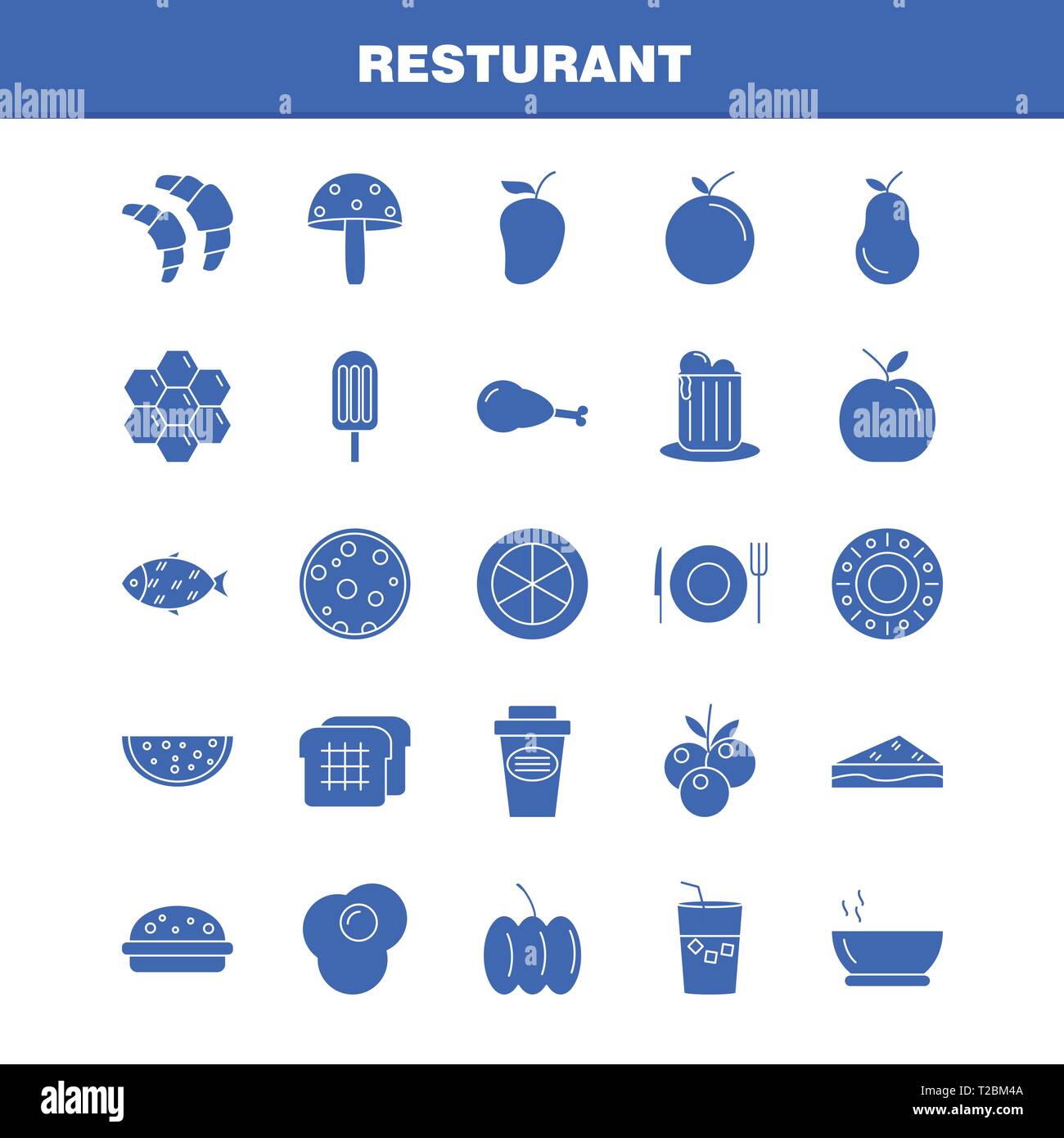 Restaurant Solid Glyph Icons Set For Infographics, Mobile UX/UI Kit And ...
