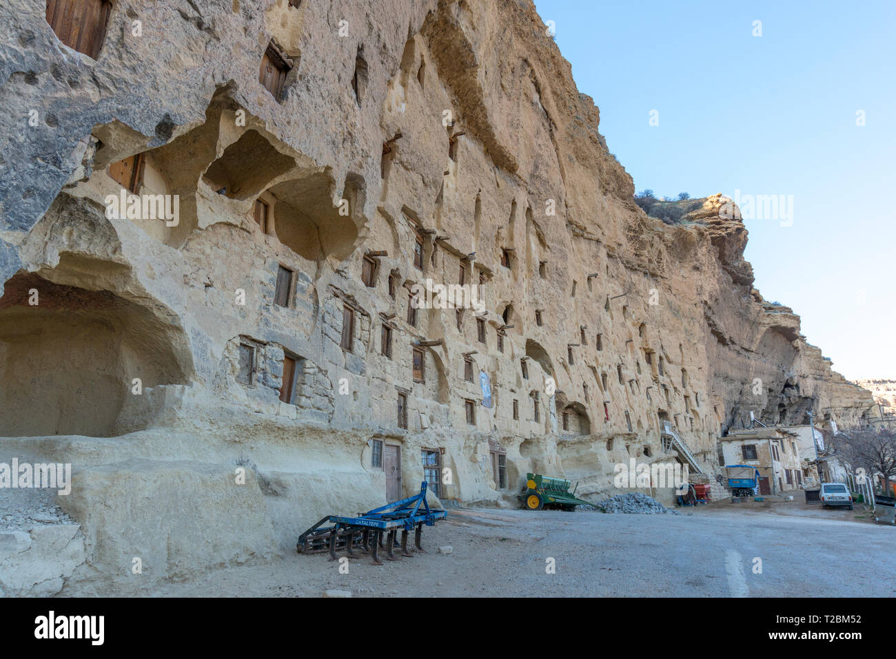 Taskale granaries are natural food storages in Taskale town of Karaman ...