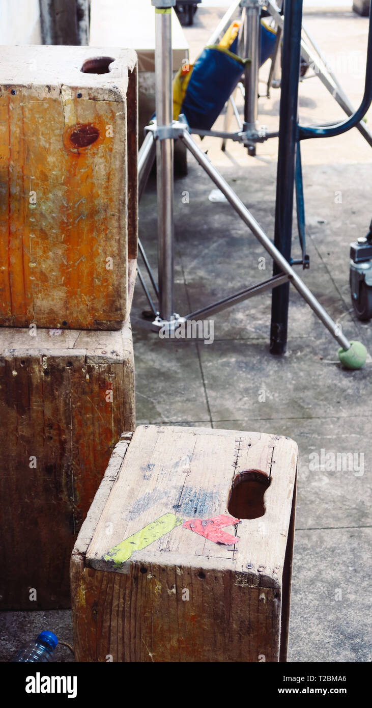 Filming set background Stock Photo - Alamy