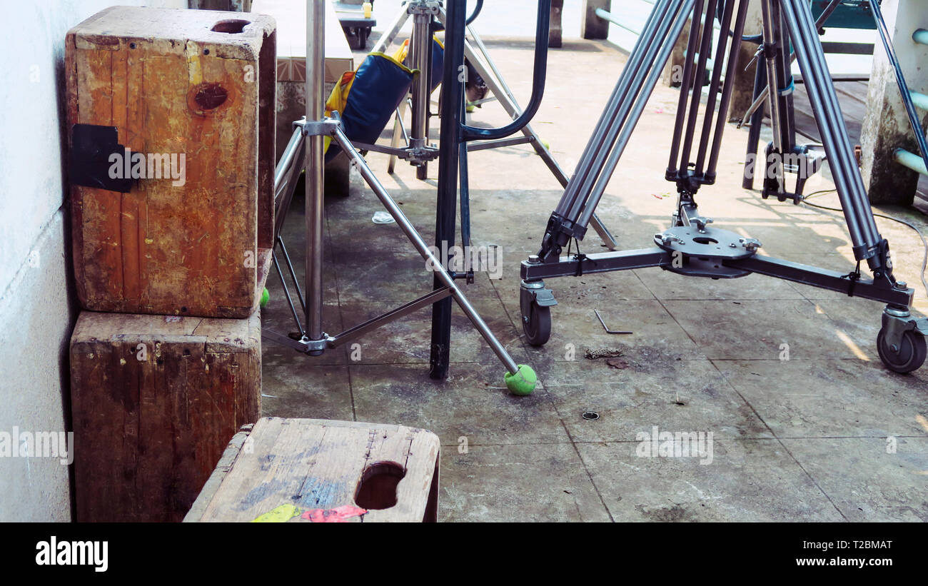 Filming set background Stock Photo - Alamy