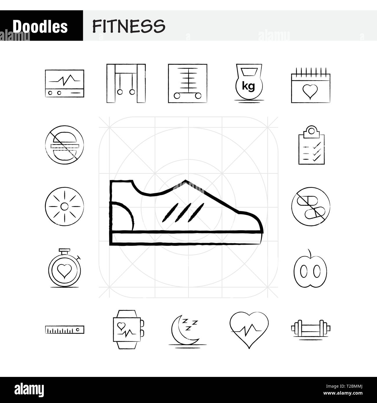 Fitness Hand Drawn Icon Pack For Designers And Developers. Icons Of ...