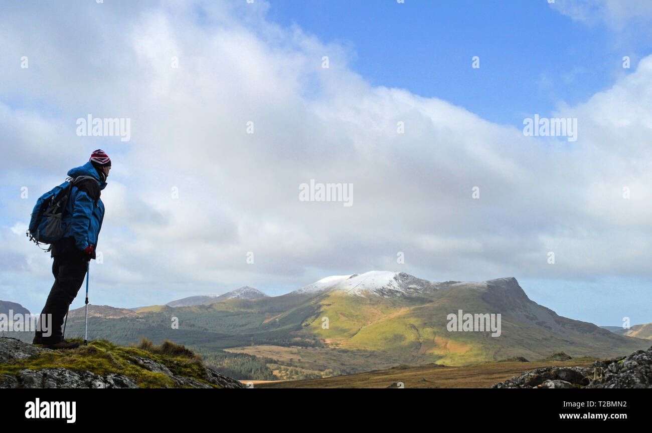 Nantlle Ridge viewed from deviated trail off the Rhyd Ddu path ...