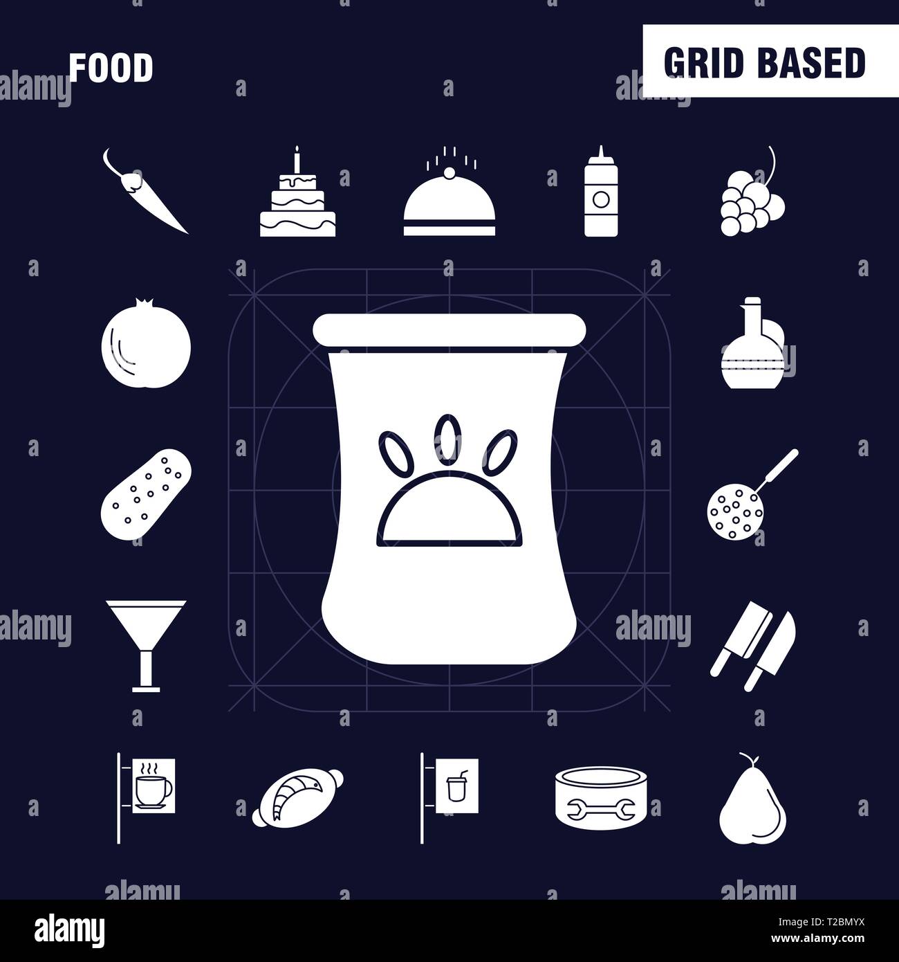 Food Solid Glyph Icons Set For Infographics, Mobile UX/UI Kit And Print ...