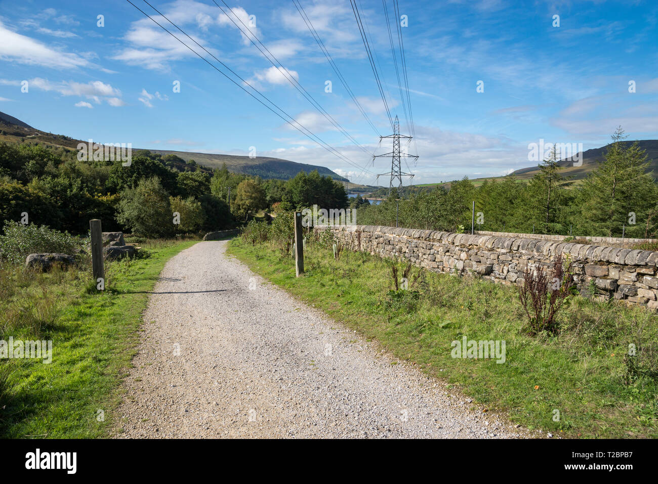 The Longdendale trail at Woodhead in the Longdendale valley, North ...