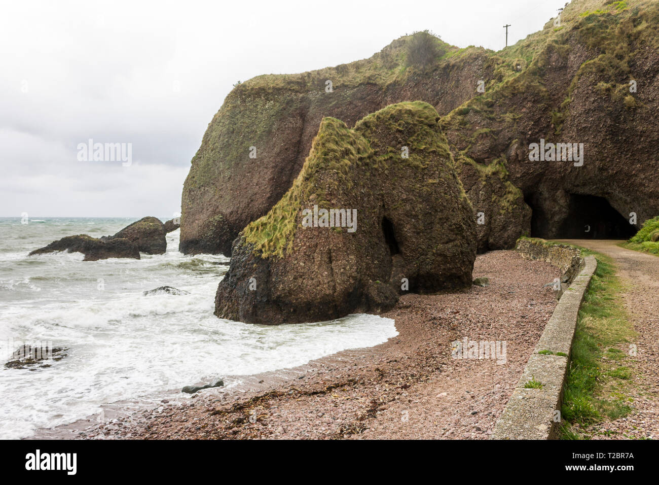 Cushendun, Northern Ireland. The Cushendun Caves, a famous filming ...