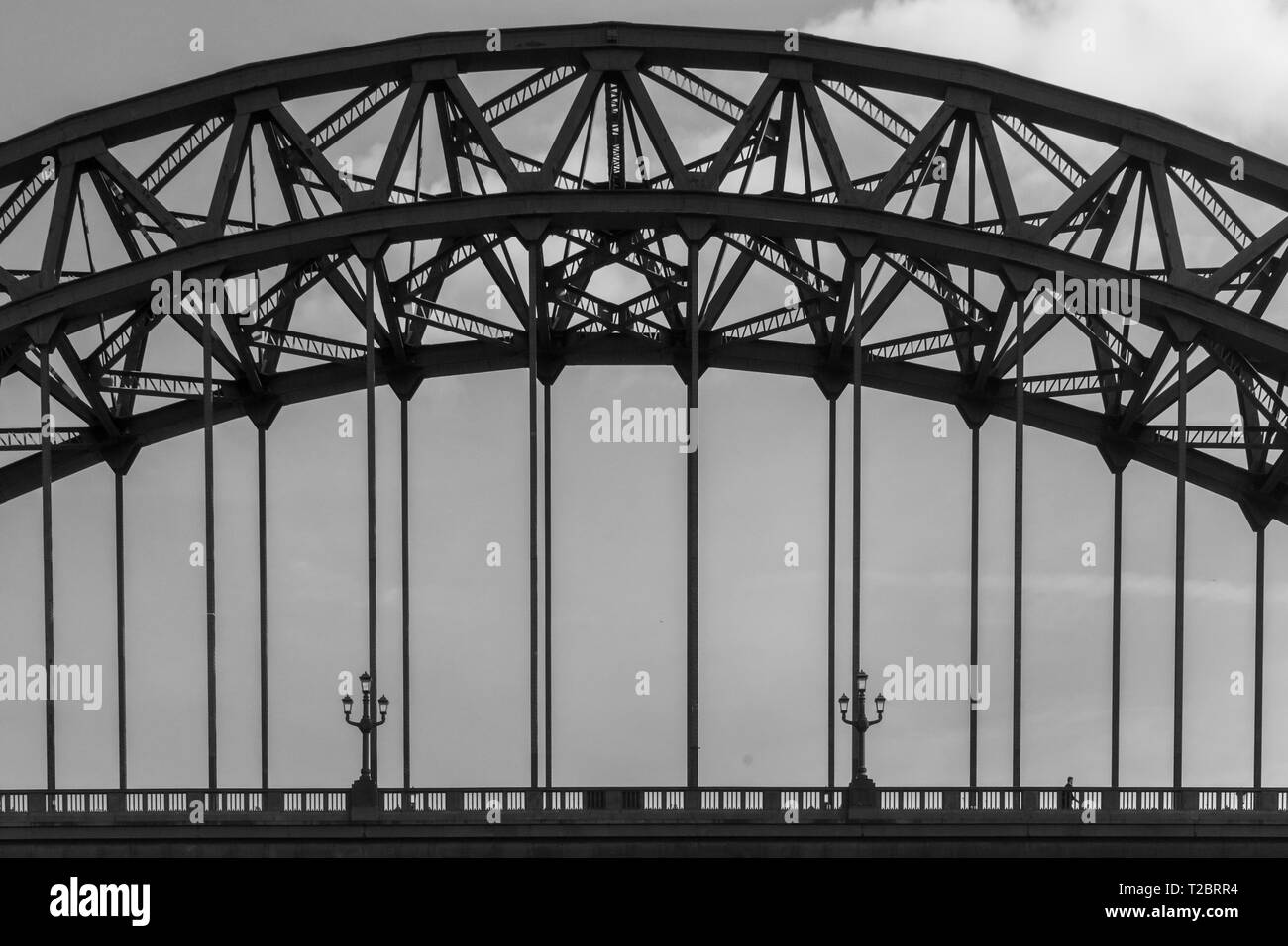 Newcastle tyne bridge detail Black and White Stock Photos & Images - Alamy