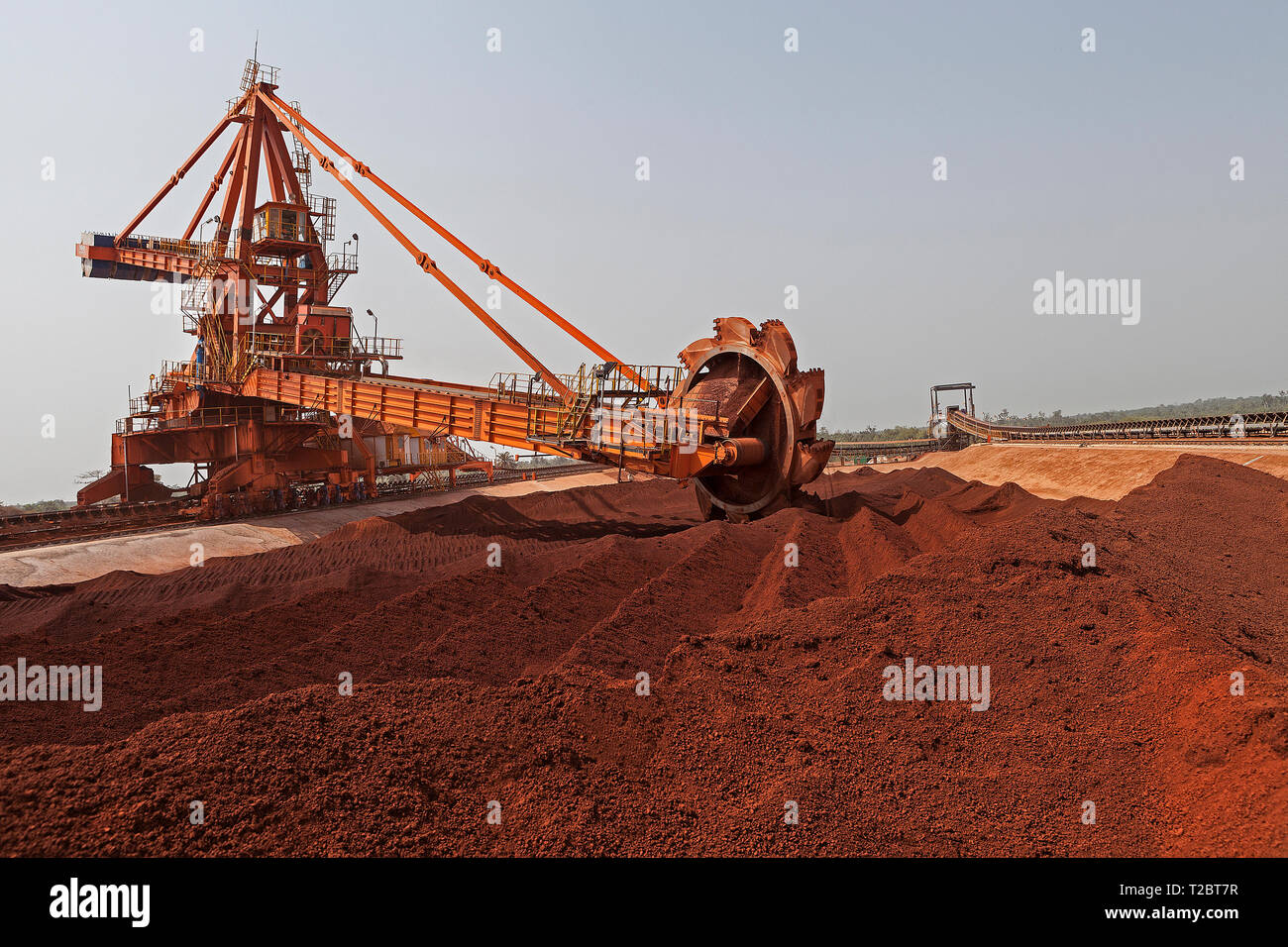 Port operations for managing and transporting iron ore. Bucket wheel ...