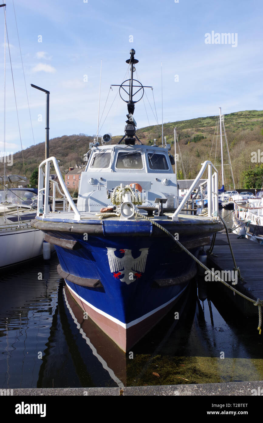 Boat at Bowling harbour, Bowling, Scotland Stock Photo - Alamy