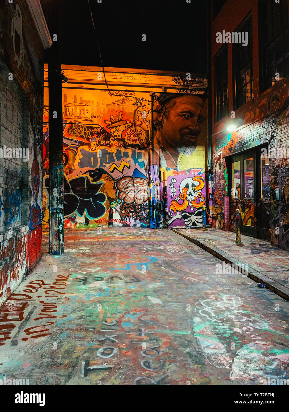 Graffiti Alley at night in Baltimore, Maryland Stock Photo - Alamy