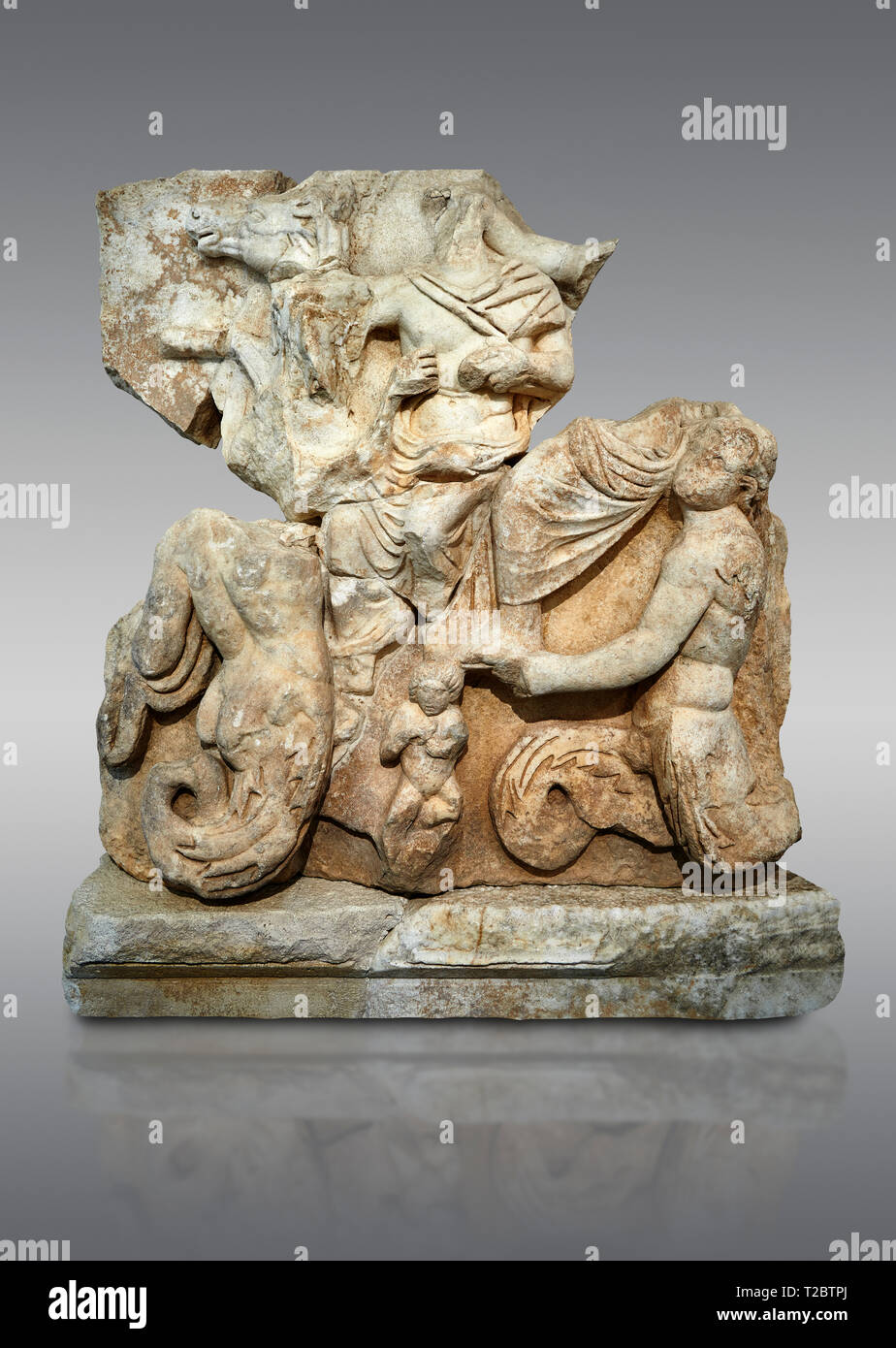 Roman Sebasteion relief sculpture of Poseidon and Amphitrite ...