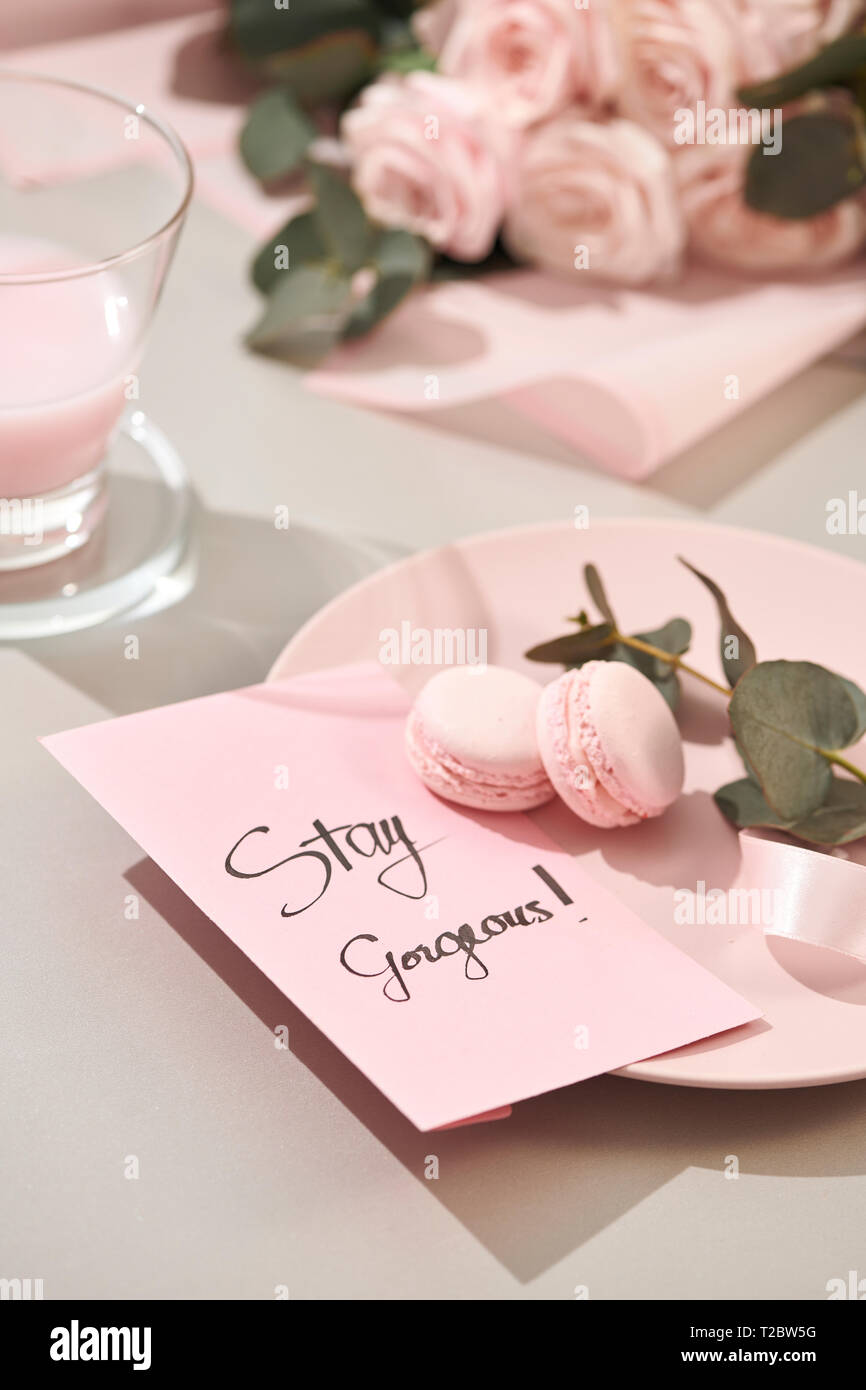 White background with pink and white objects Stock Photo - Alamy