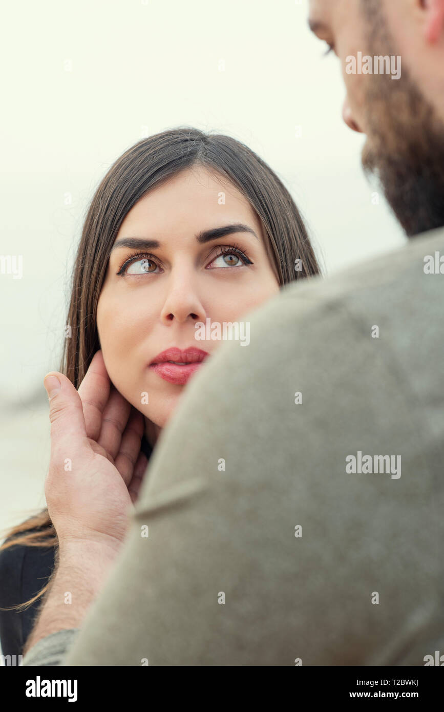 Man touching woman face hi-res stock photography and images - Alamy