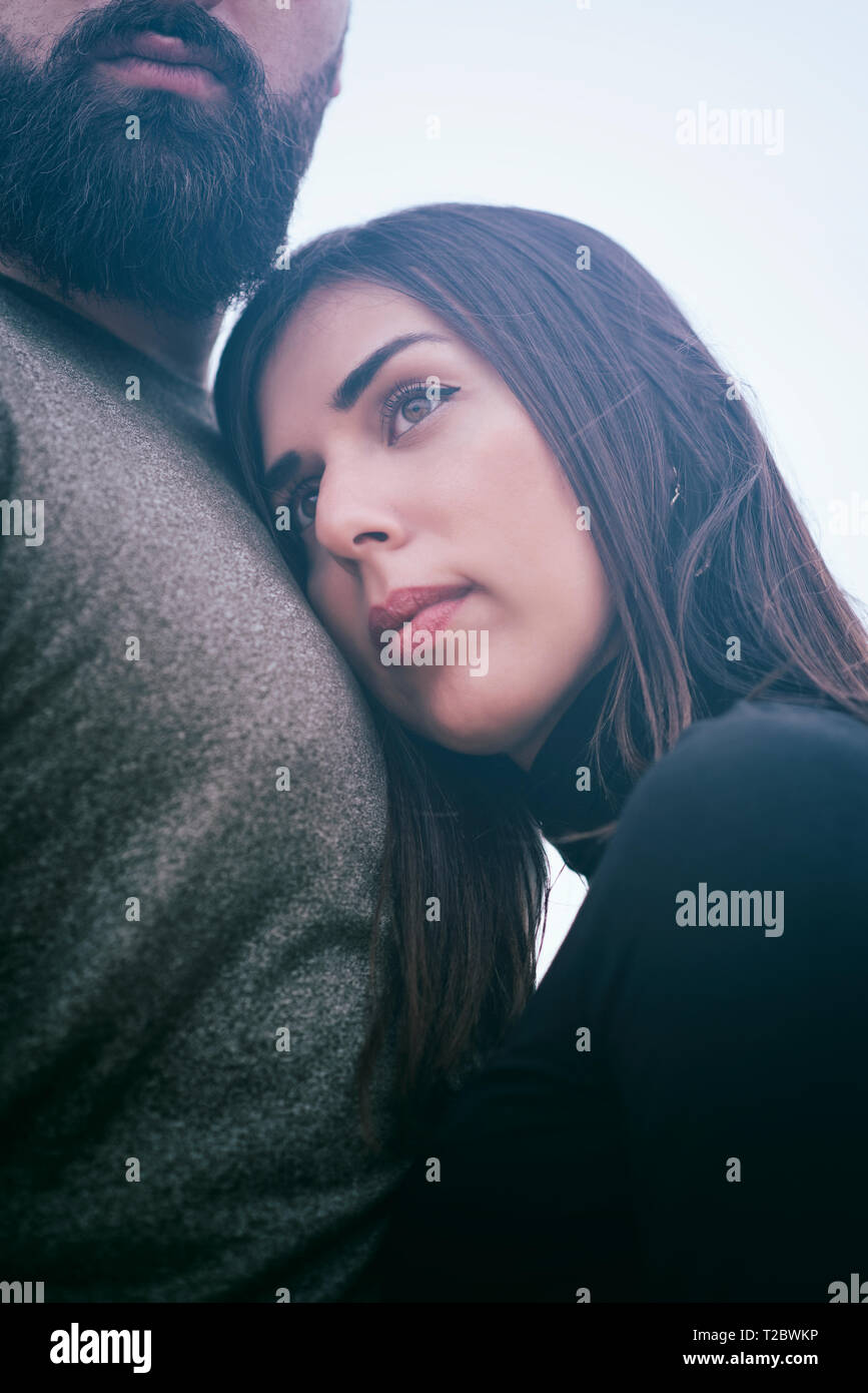 Man looking at woman chest hi-res stock photography and images - Alamy
