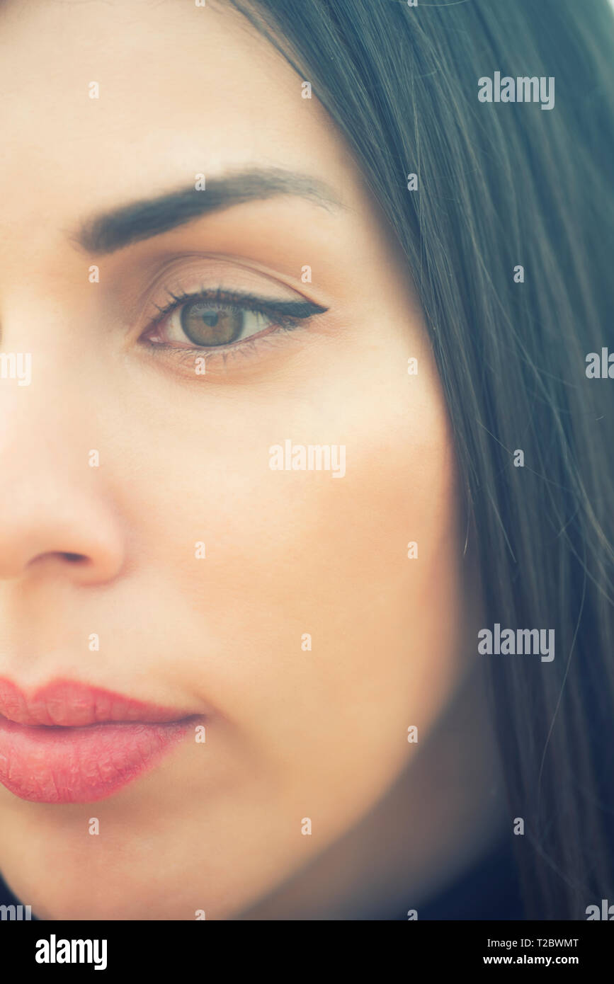 Close up attractive woman watching hi-res stock photography and images ...