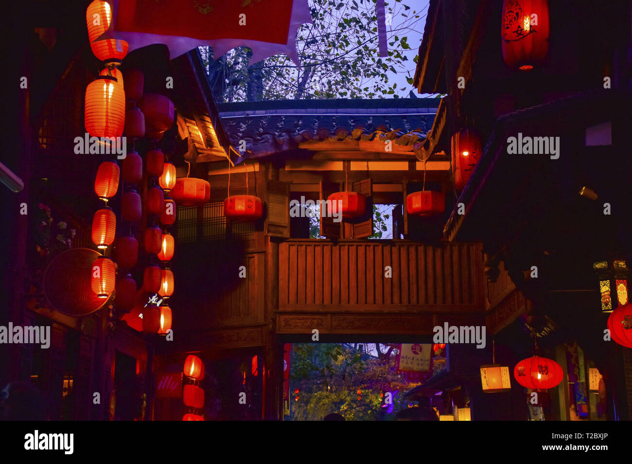 red lantern in Chengdu Stock Photo - Alamy