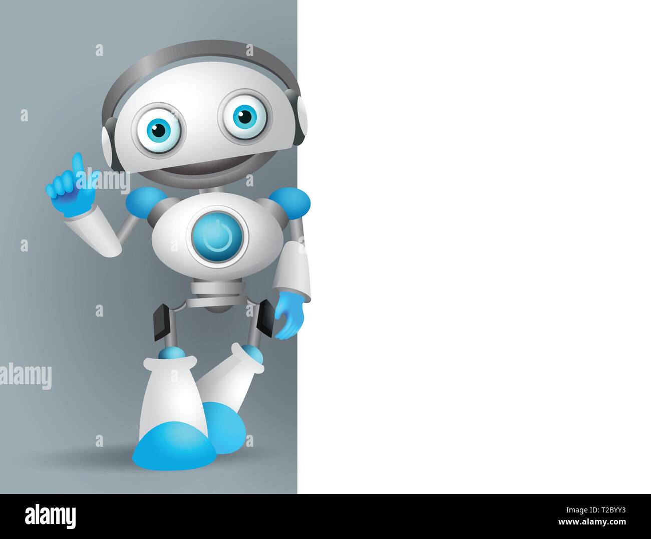 Robot character vector illustration standing while explaining ...