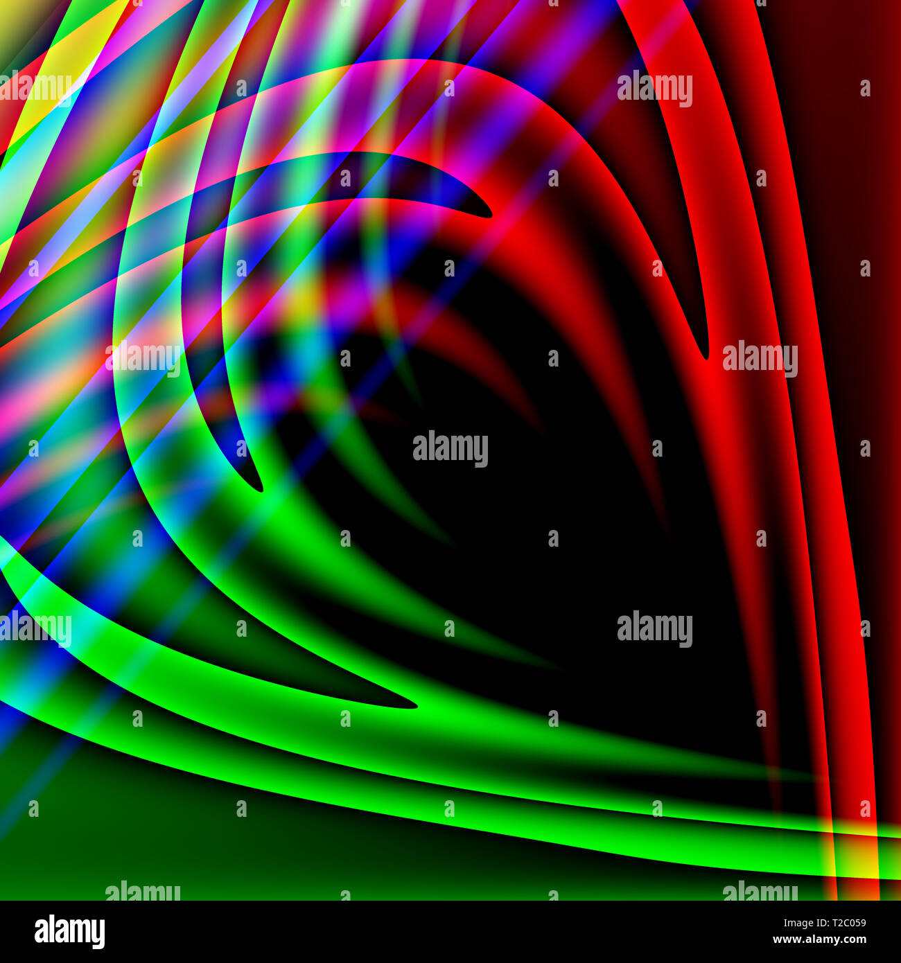 Computer drawing with different colors and shapes forming amorph ...