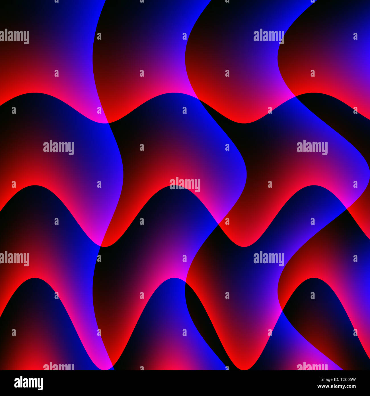 Sinus waves of dark blue and red colors with different amplitude Stock ...