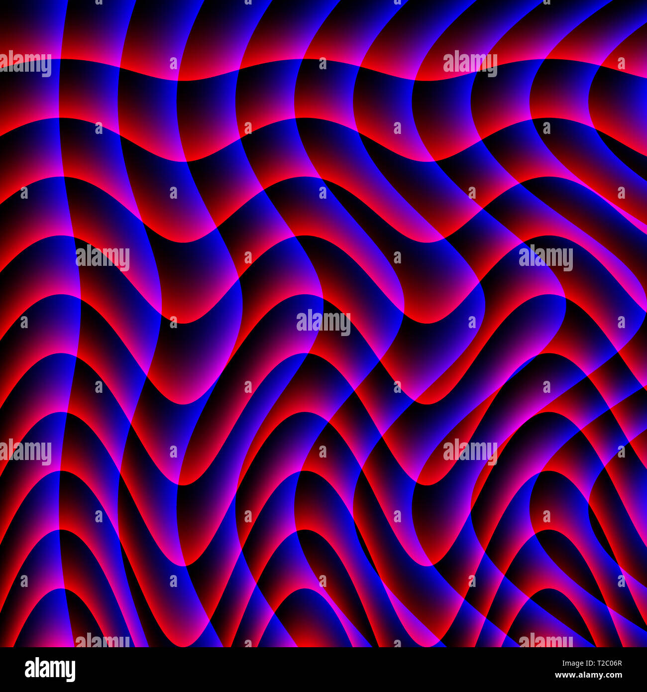Sinus waves of dark blue and red colors with different amplitude Stock ...