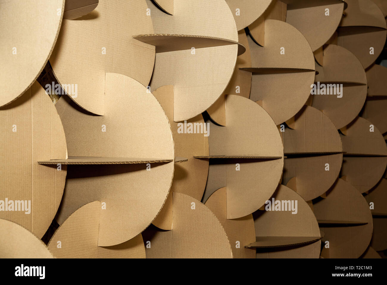 geometric pattern of beige carton circles Stock Photo - Alamy
