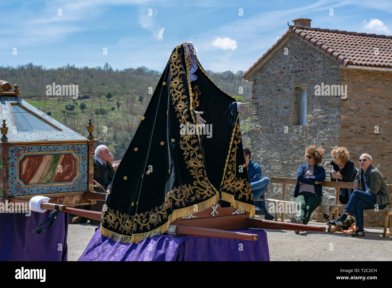 Bercianos de Aliste, Zamora, Spain; April 2017: Procession of the Holy ...